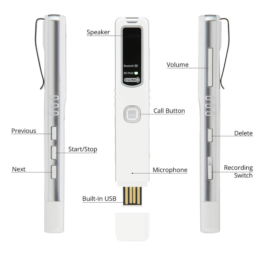 PR200 Bluetooth Cell Phone Call Recorder | RecorderGear